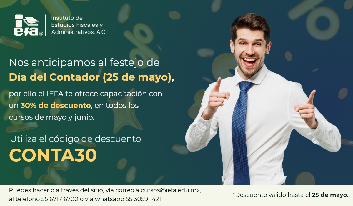 ¡Celebremos juntos el Día del Contador con un 30% de descuento! - IEFA